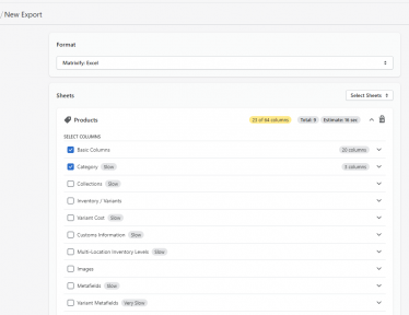 Bulk update Shopify Product Category - Matrixify App