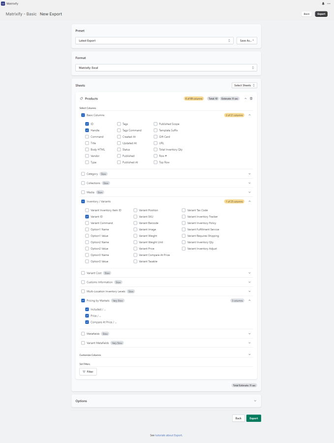 Bulk update Shopify Product Market and B2B Pricing - Matrixify App