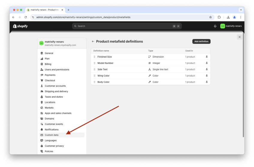 How to manage Shopify Metafields? - Matrixify App