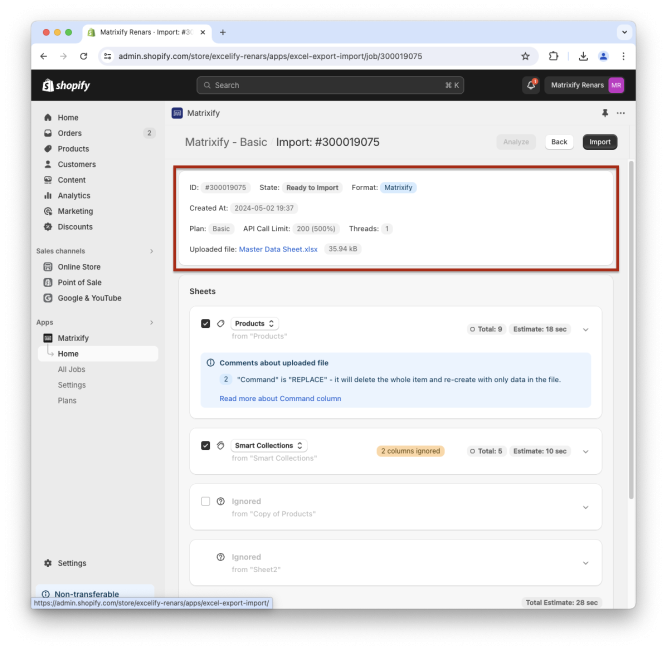 Import Data To Shopify With Matrixify Matrixify App
