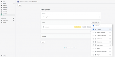 How to create a Shopify data export with custom columns using Matrixify