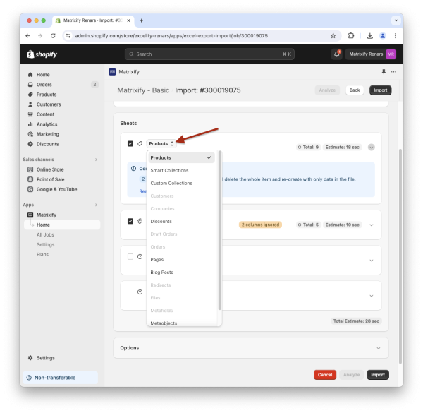 Import data to Shopify with Matrixify - Matrixify App