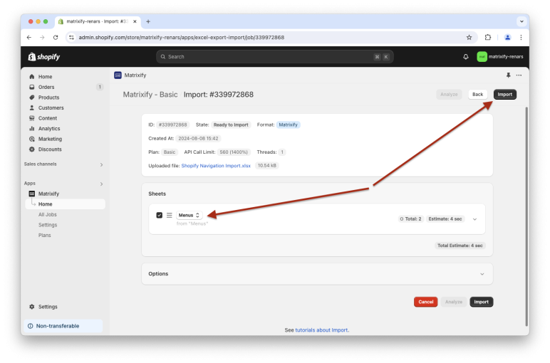 Bulk import and create new Shopify Online Store Navigation Menus ...