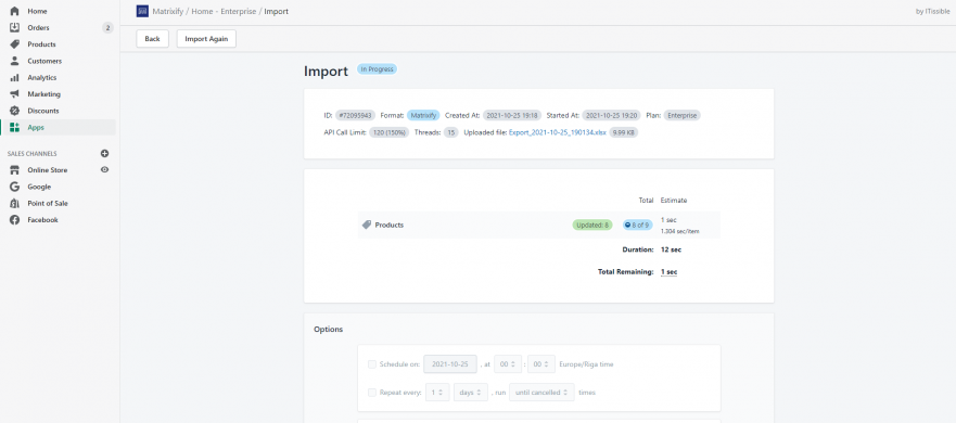 Bulk update Shopify Product Category - Matrixify App
