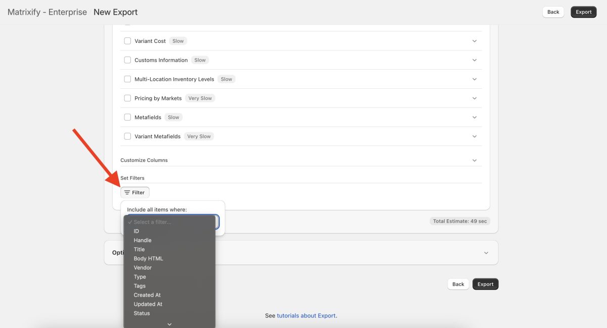 How To Bulk Export Products From Shopify With Matrixify