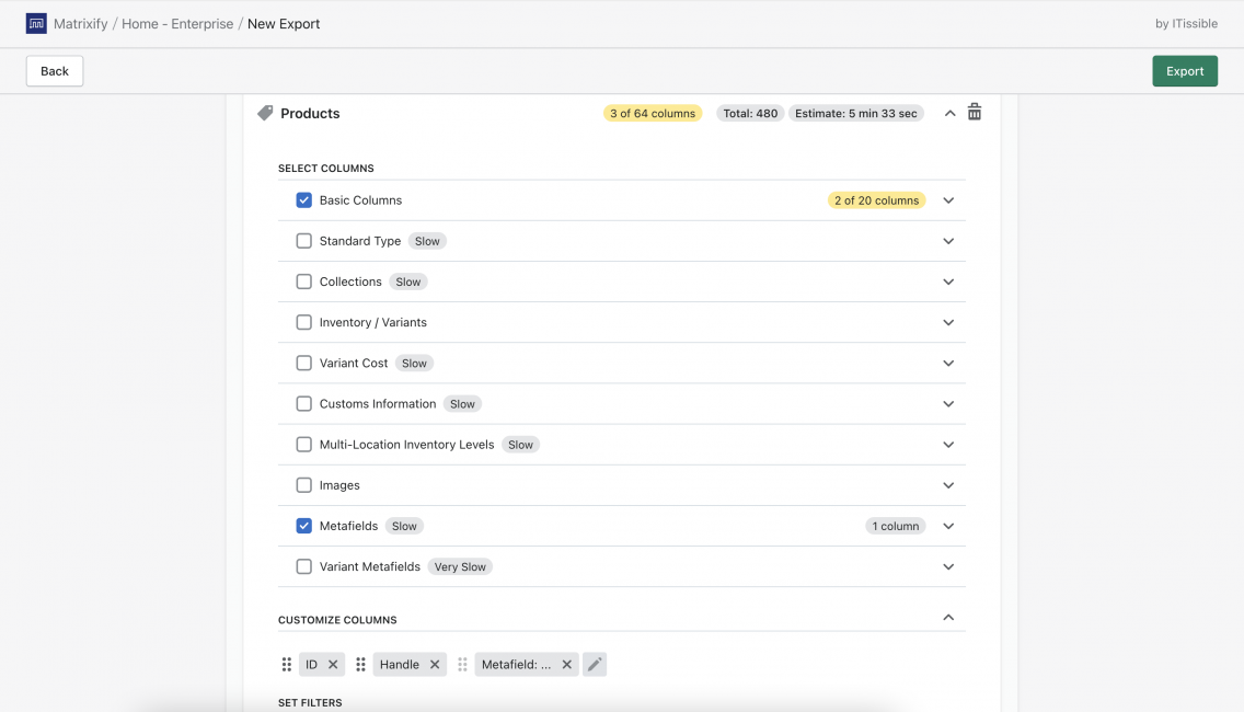 How to manage Shopify Metafields? - Matrixify App