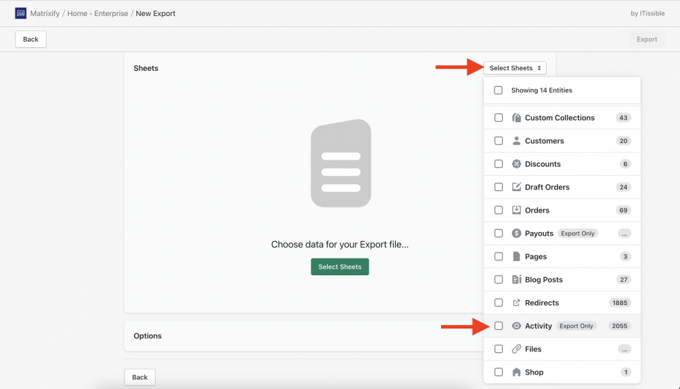 Export Shopify Admin Activity log to an Excel or CSV file