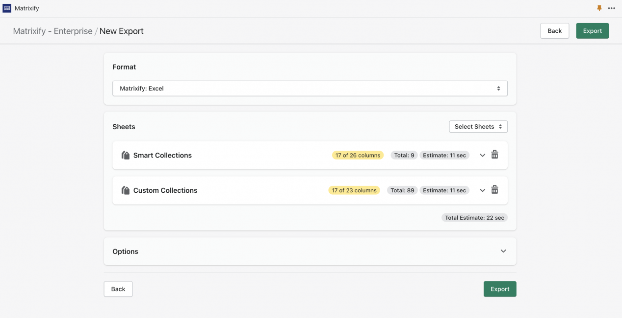 Bulk Delete Collections from Shopify - Matrixify App
