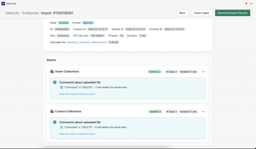 Bulk Delete Collections from Shopify - Matrixify App