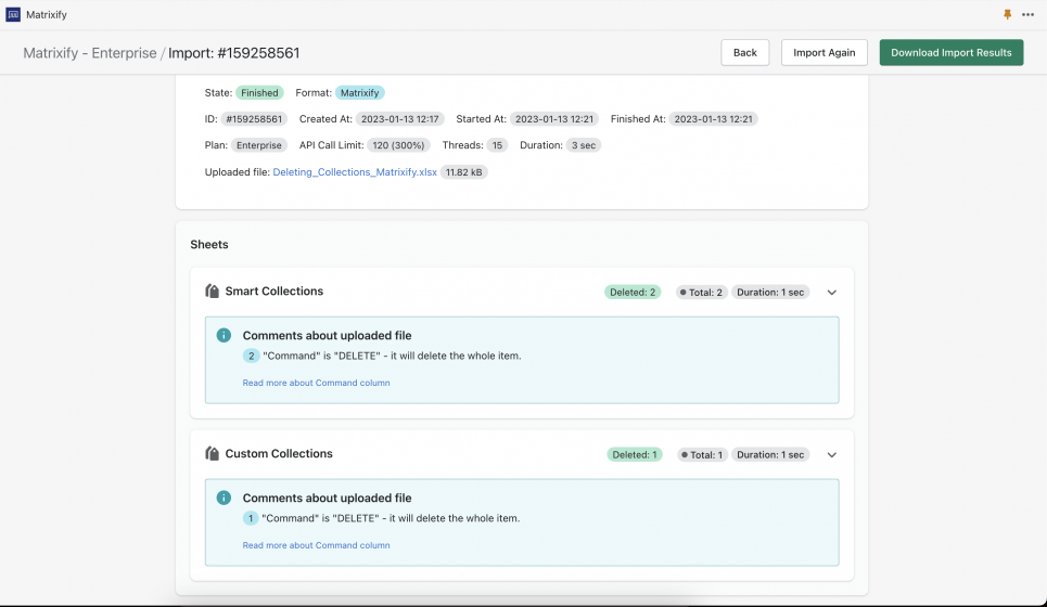 Bulk Delete Collections from Shopify - Matrixify App