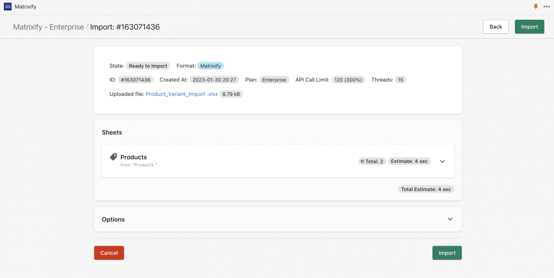 How to group Shopify Products into Products with Variants - Matrixify App