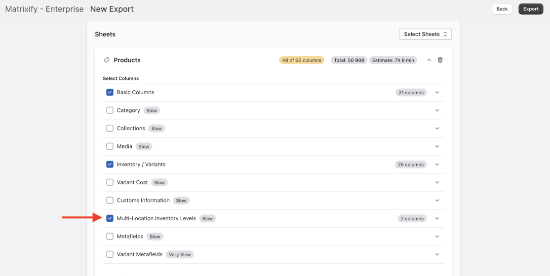 Multi-Location Inventory - Matrixify App