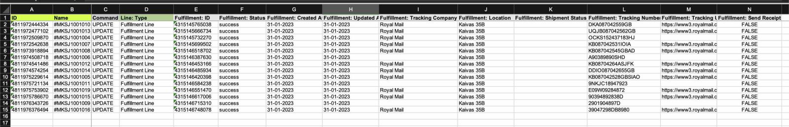 Export & Update Shopify tracking numbers in bulk with Matrixify
