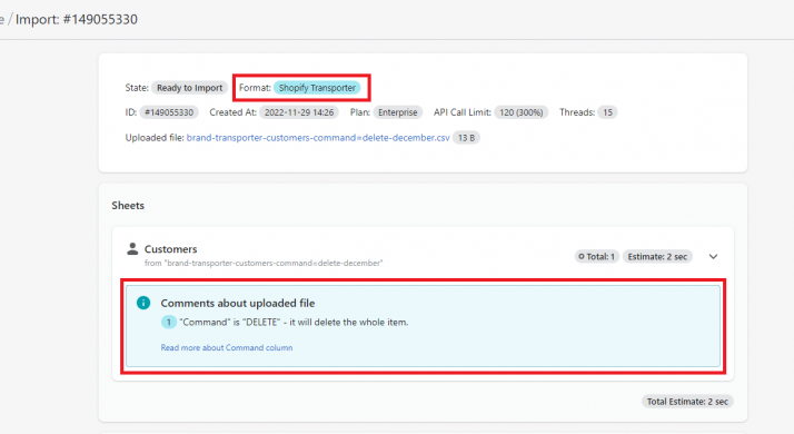 How to import Shopify Transporter CSV files
